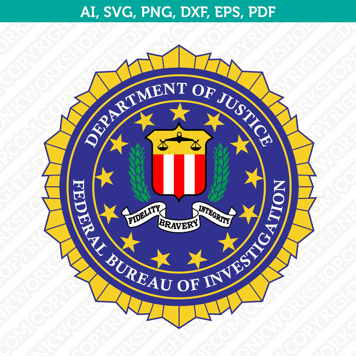 United States US Federal Bureau of Investigation FBI SVG Cut File ...