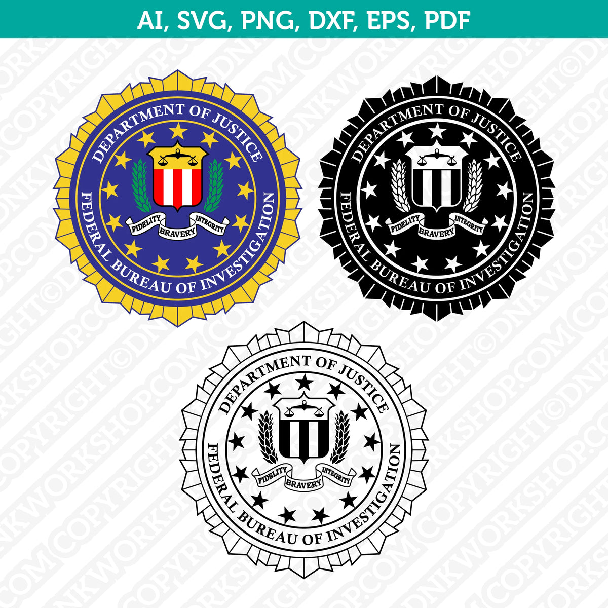 United States US Federal Bureau of Investigation FBI SVG Cut File ...