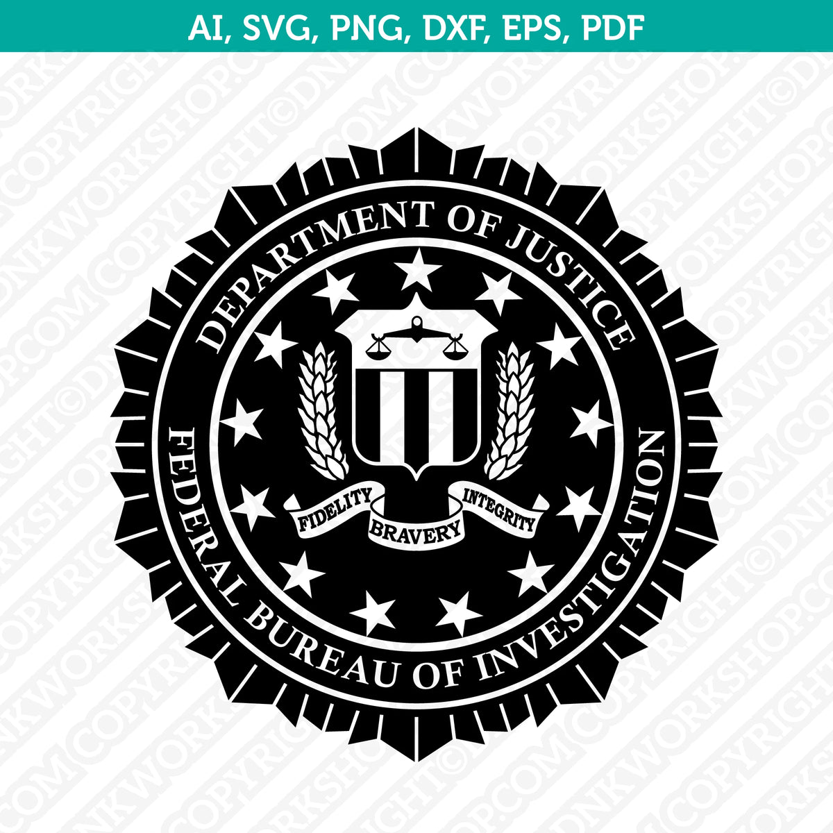 United States US Federal Bureau of Investigation FBI SVG Cut File ...