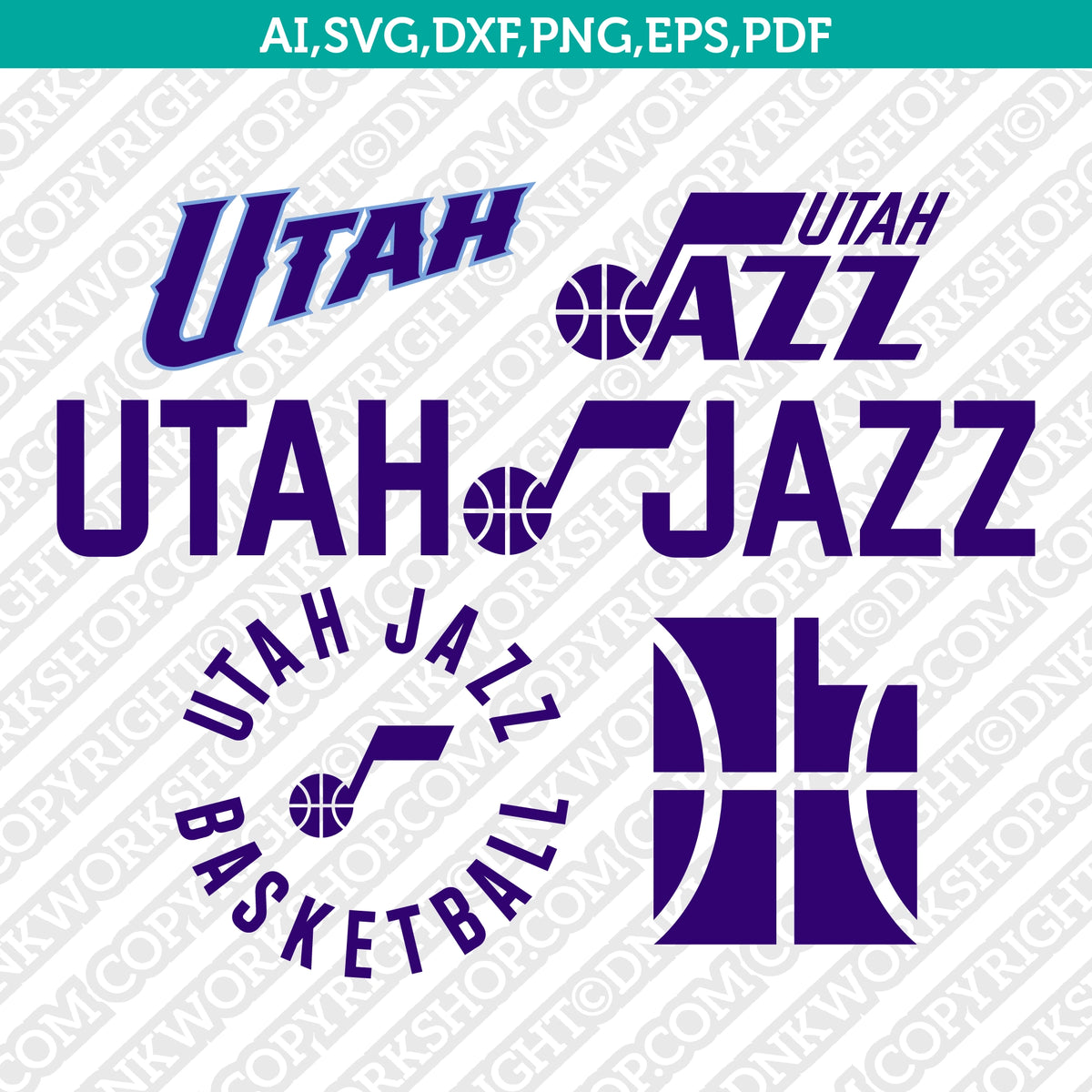 Utah Jazz Logo SVG Bundle | NBA Vector Files for Cricut – DNKWorkshop