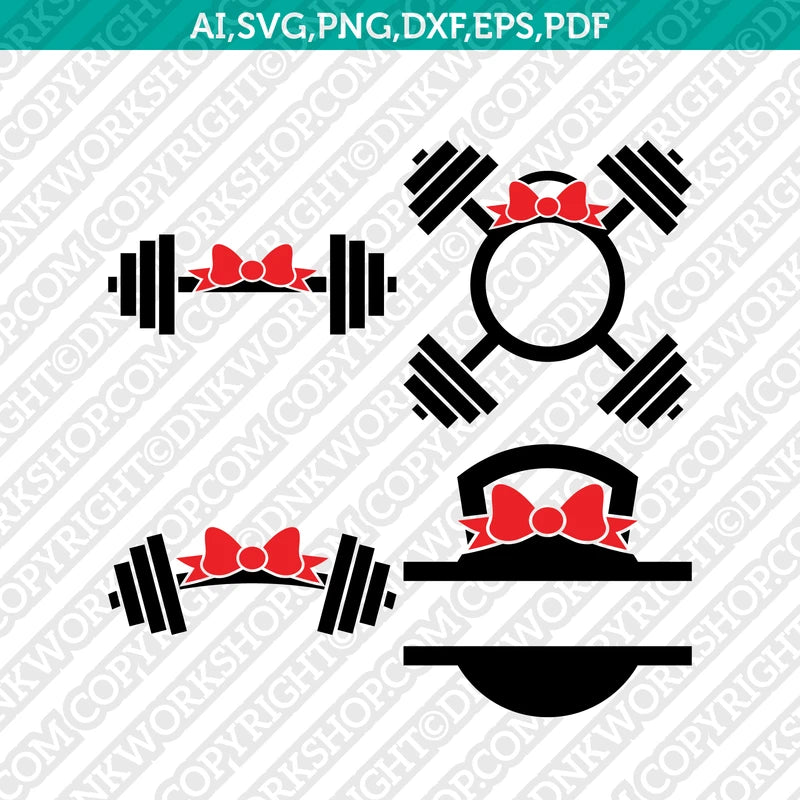 Weights Barbell Cross Crossfit Gym Monogram Frame SVG Cricut Cut File ...
