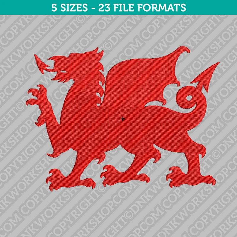 Welsh Dragon Embroidery Design - 5 Sizes - INSTANT DOWNLOAD – DNKWorkshop