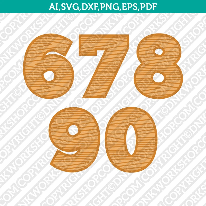Wood Wooden Slices Numbers Printable Birthday Party SVG Cut File Cricut ...