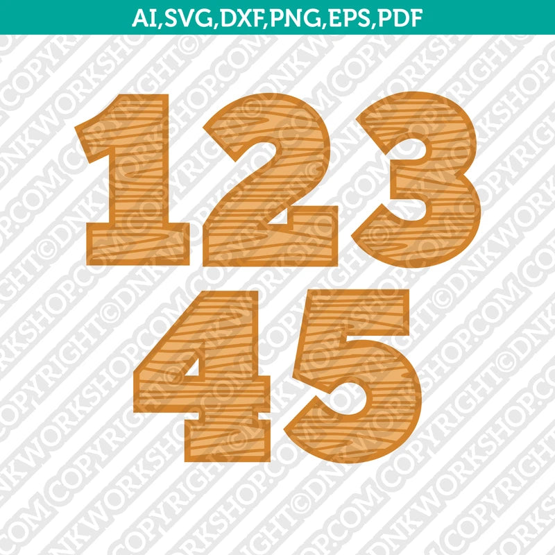 Wood Wooden Slices Numbers Printable Birthday Party SVG Cut File Cricut ...
