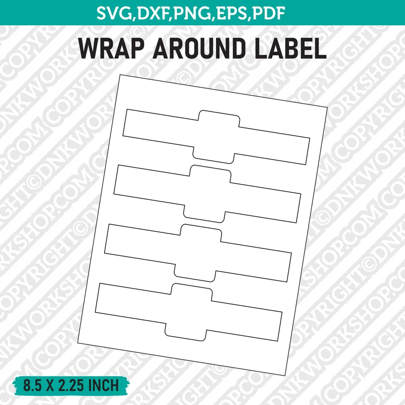 Wrap Around Label Template SVG Vector Cricut Cut File Clipart Png Eps ...
