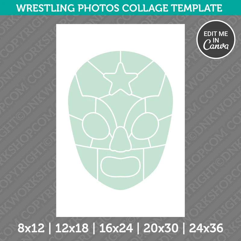 Wrestler Wrestling Photo Collage Template Canva PDF – DNKWorkshop