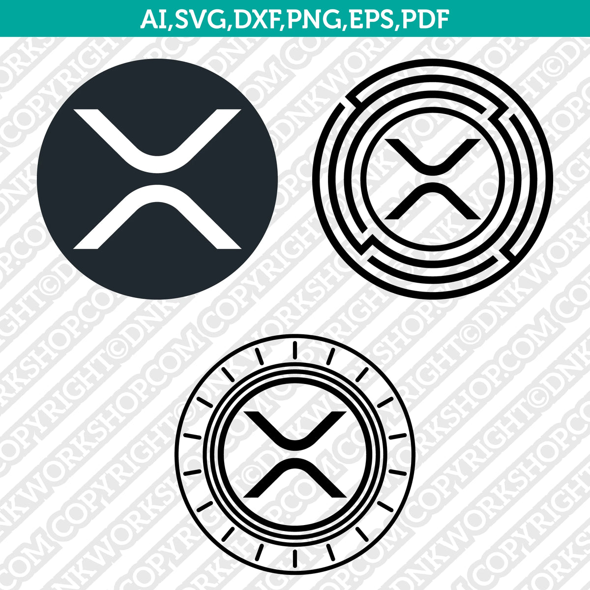 XRP Logo SVG Cryptocurrency Cricut CutFile Clipart Dxf Eps Png Silhoue ...