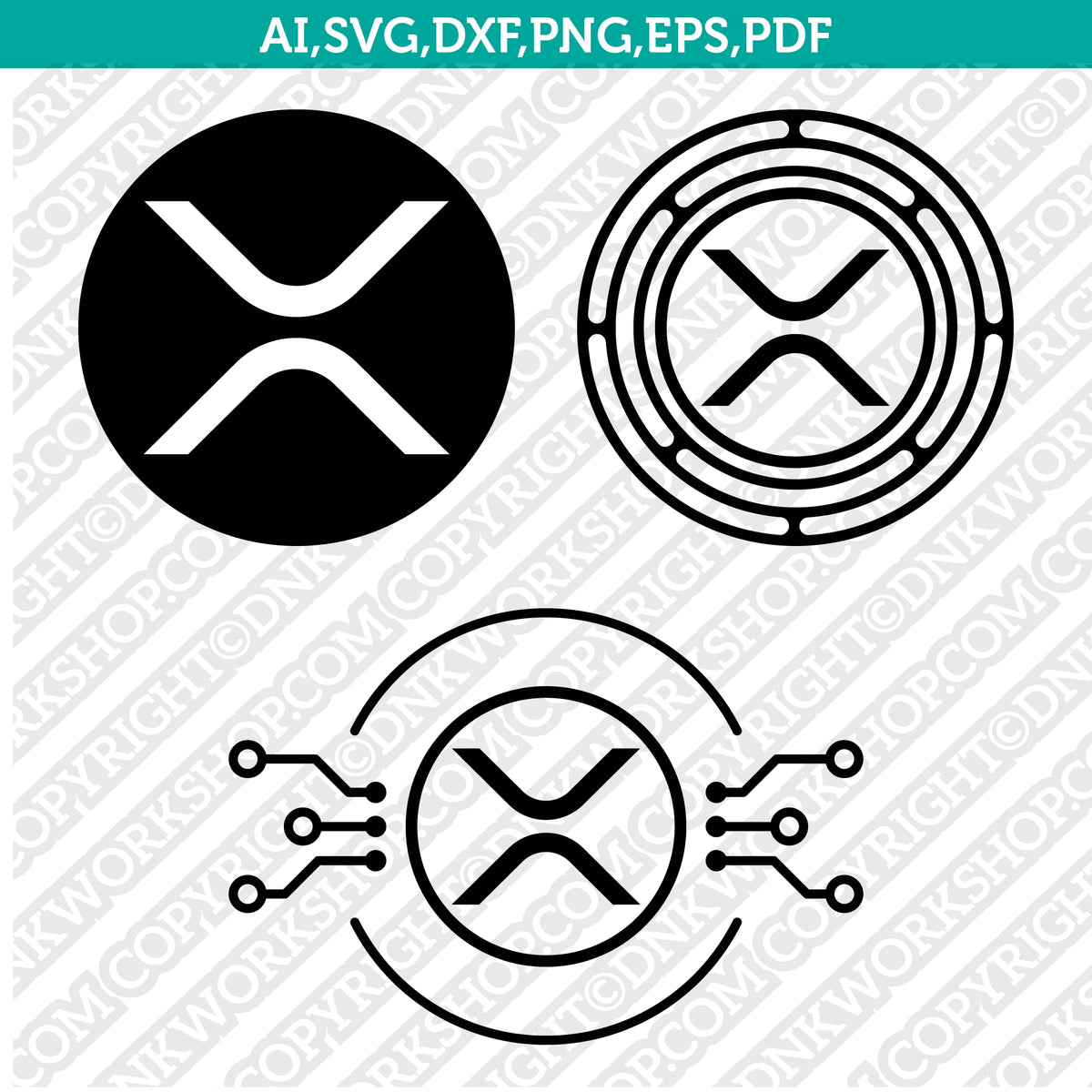 XRP Logo SVG Cryptocurrency Cricut CutFile Clipart Dxf Eps Png Silhoue ...