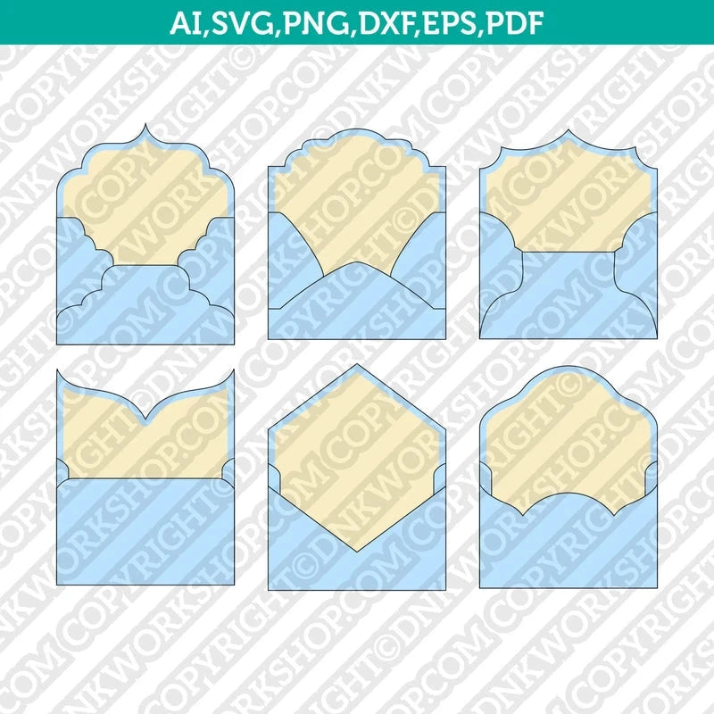 a7 5x7 Envelope Template SVG Laser Cut File Cricut Vector Dxf PNG EPS ...