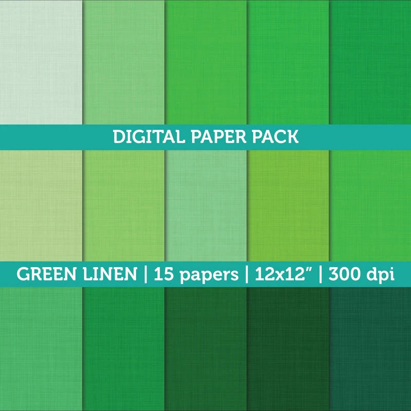 Digital Papers Scrapbooking Green Linen Textured Paper Instant Downloa ...