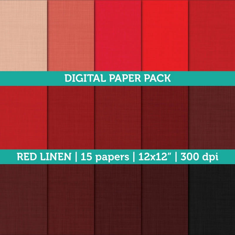 Digital Papers Scrapbooking Red Linen Textured Paper Instant Download ...