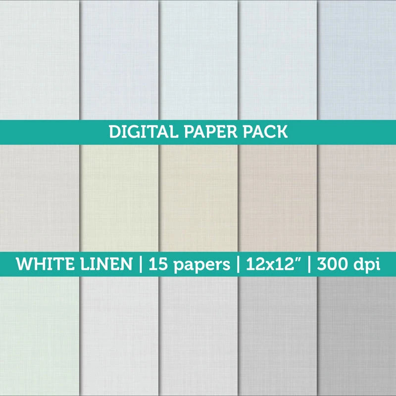 Digital Papers Scrapbooking White Linen Textured Paper Instant Downloa ...